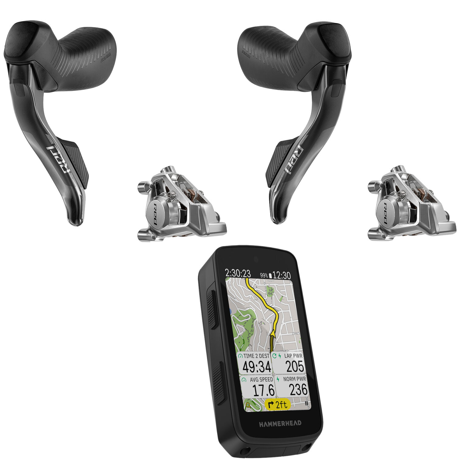 SRAM RED AXS Upgrade Kit + Hammerhead Karoo 3 Bike Computer - Grinta